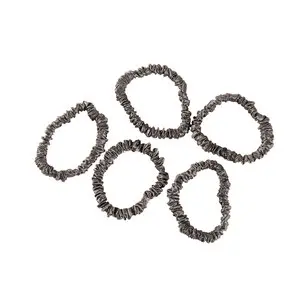 SOFT STROKES SILK Pure Mulberry Silk Skinny Scrunchie Set Of Five - Grey