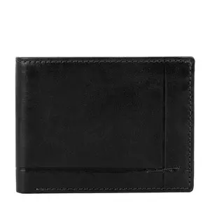 TIME RESISTANCE Leather Bifold Wallet The Getaway - Black