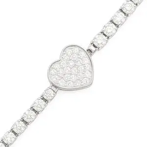 MAISON DE GALA Crystal Heart Bracelet - Silver