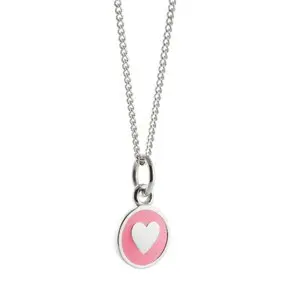 LIME TREE DESIGN Powder Enamel Heart Necklace - Pink