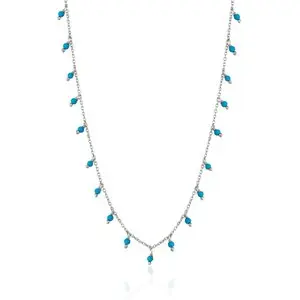 SPERO LONDON Beaded Sterling Silver Chain Necklace - Silver/blue