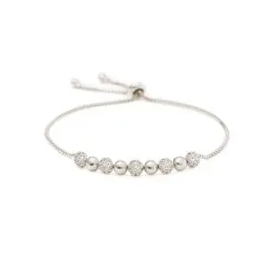 SHABELLA NYC Full-moon Adjustable Bracelet - Silver