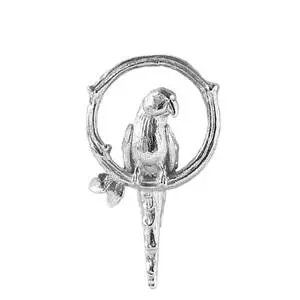 LEE RENEE Parakeet Lapel Pin – Upright - Silver Silver