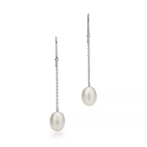 UNALOE Chain And Pearl Dangle Earrings - Silver