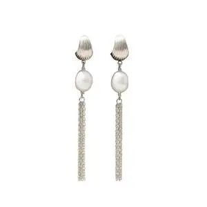 ZOË & MORGAN Esme Pearl Drop Earrings - Silver