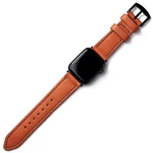 ROARCRAFT Leather Watch Strap With Stainless Steel Buckle - Orange