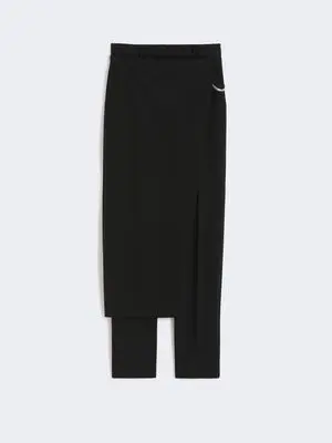 Max Mara Stretch Wool Trousers With Detachable Panel