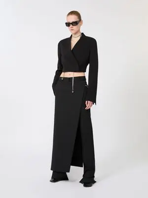 Max Mara Stretch Wool Trousers With Detachable Panel