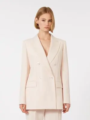 Max Mara Fitted Wool Crepe Blazer - Pink