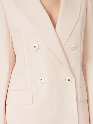Max Mara Fitted Wool Crepe Blazer - Pink