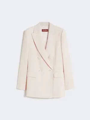 Max Mara Fitted Wool Crepe Blazer - Pink