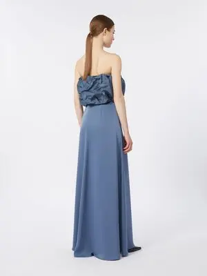 Max Mara Satin And Taffeta Maxi Bustier Dress