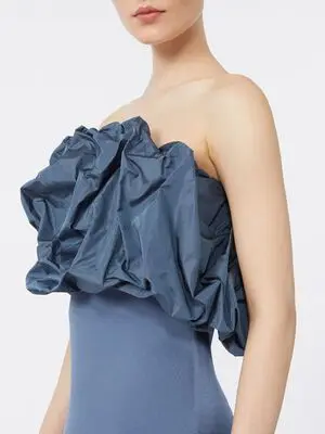 Max Mara Satin And Taffeta Maxi Bustier Dress