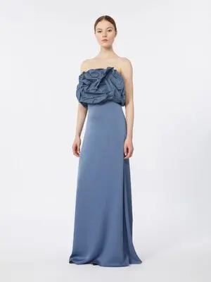 Max Mara Satin And Taffeta Maxi Bustier Dress