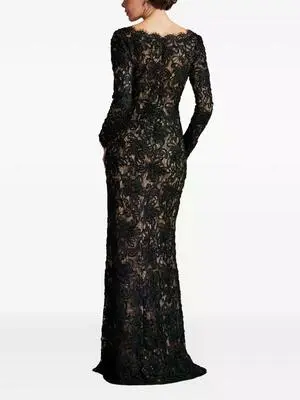 Tadashi Shoji Floral Lace Long-sleeve Maxi Dress