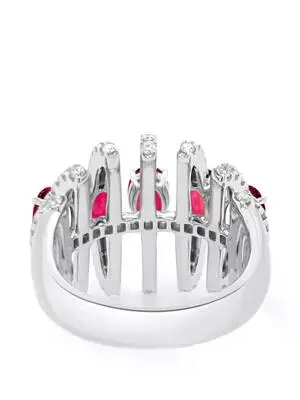 HYT JEWELRY Ruby And Diamond Multi-band Ring