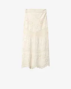 Isabel Marant Étoile Sanaya Embroidered Guipure Jacquard Skirt - Ecru
