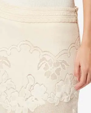 Isabel Marant Étoile Sanaya Embroidered Guipure Jacquard Skirt - Ecru