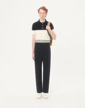 Valentino Garavani Cotton Gabardine Trousers With Vlogo Embroidery - Black