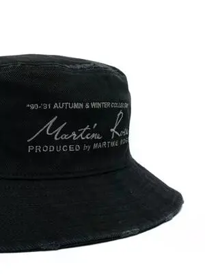 Martine Rose Distressed Embroidered Bucket Hat