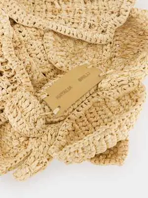 NATALIA BRILLI Sculptural Raffia And Leather Decorative Mask