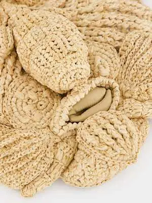 NATALIA BRILLI Sculptural Raffia And Leather Decorative Mask