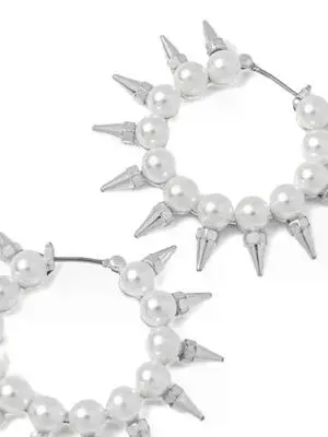 ALLSAINTS Pearl-embellished Spiked Hoop Earrings