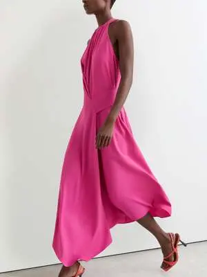 REISS Maeve Drape-detail Midi Dress