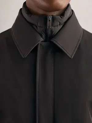 REISS Logan Hybrid Overcoat With Removable Funnel Neck
