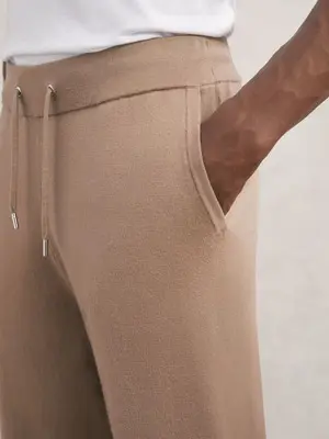 REISS Billings Wool-blend Cuffed Joggers - Camel Brown