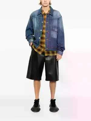 MASTERMIND WORLD Patchwork Jacquard Denim Jacket - Black
