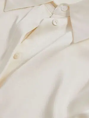 REISS Hailey Petite Silk Button-through Shirt