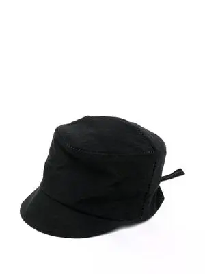 FORME D'EXPRESSION Topstitched Panelled Cap - Black