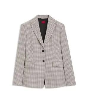 Hugo Regular-fit Blazer With Micro Check