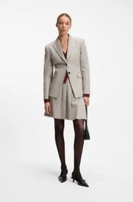 Hugo Regular-fit Blazer With Micro Check