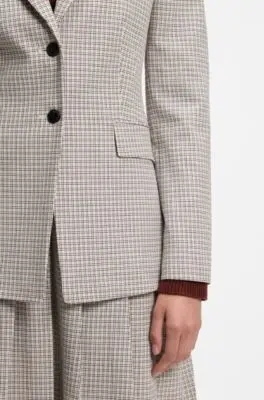 Hugo Regular-fit Blazer With Micro Check