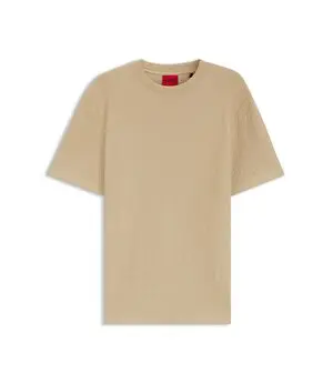 Hugo Cotton-blend T-shirt With Creased Effect - Beige