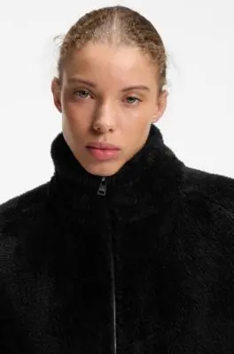Hugo Faux Fur Jacket With Patch Pockets