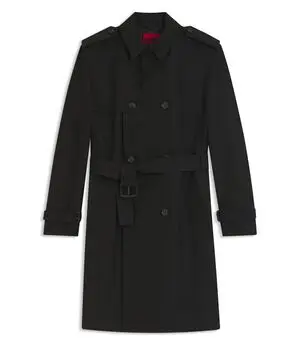 Hugo Water-repellent Cotton-blend Twill Trench Coat