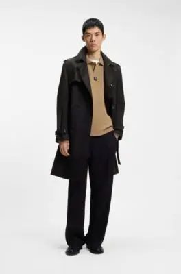 Hugo Water-repellent Cotton-blend Twill Trench Coat