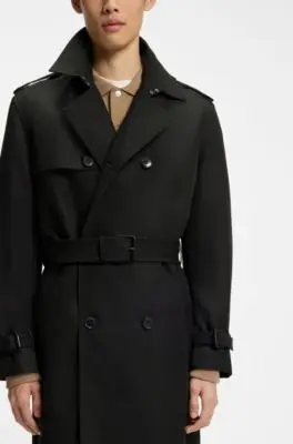 Hugo Water-repellent Cotton-blend Twill Trench Coat