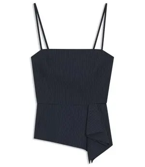 Hugo Pinstripe Peplum Hem Top
