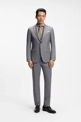 BOSS Brushed-leather Derby Shoes With Apron Toe