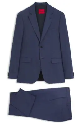 Hugo Two-piece Extra-slim-fit Suit In Patterned Fabric