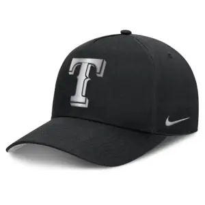 Nike Texas Rangers Rise Dri-fit Mlb A-frame Trucker Adjustable Hat - Black