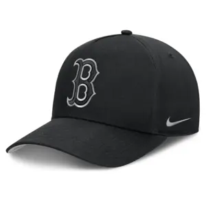 Nike Boston Red Sox Rise Dri-fit Mlb A-frame Trucker Adjustable Hat - Black