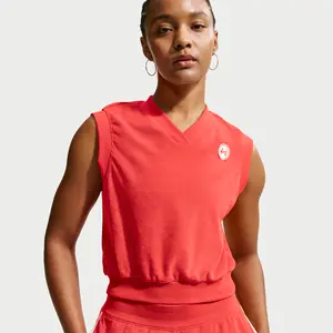 Nike Chill Terry V-neck Tank Top - Red