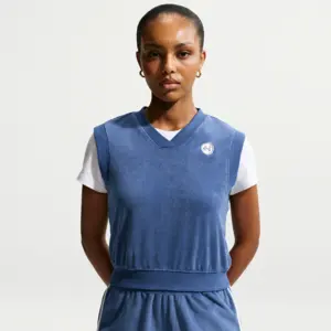 Nike Chill Terry V-neck Tank Top - Blue