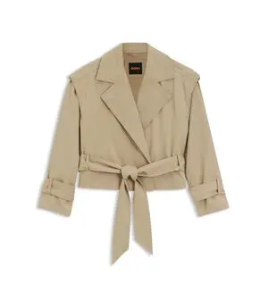 BOSS Belted Cropped Trench Jacket
