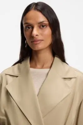 BOSS Belted Cropped Trench Jacket